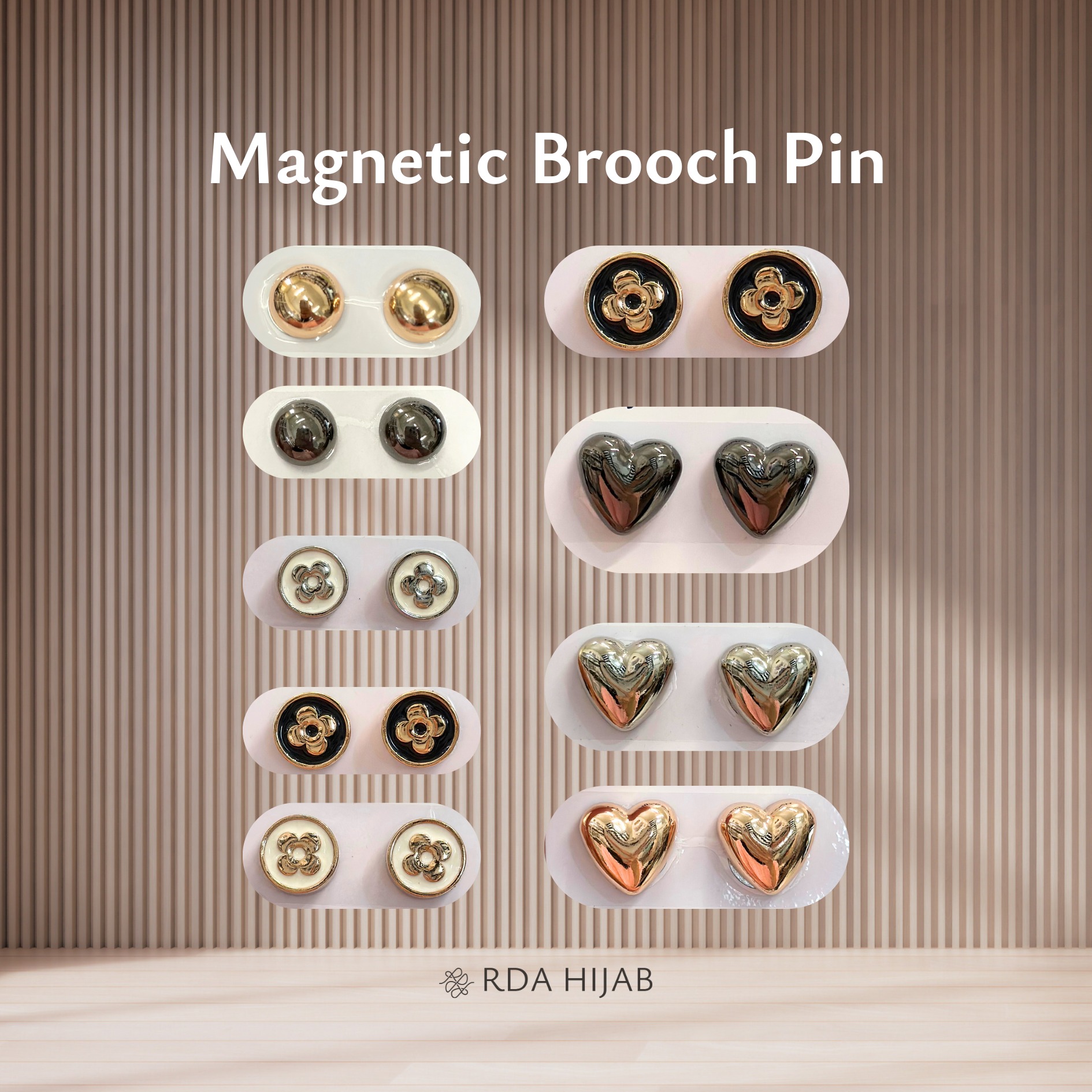 RDA Hijab - Magnetic Brooch Pin - Bros Magnet No Snag RDA Hijab