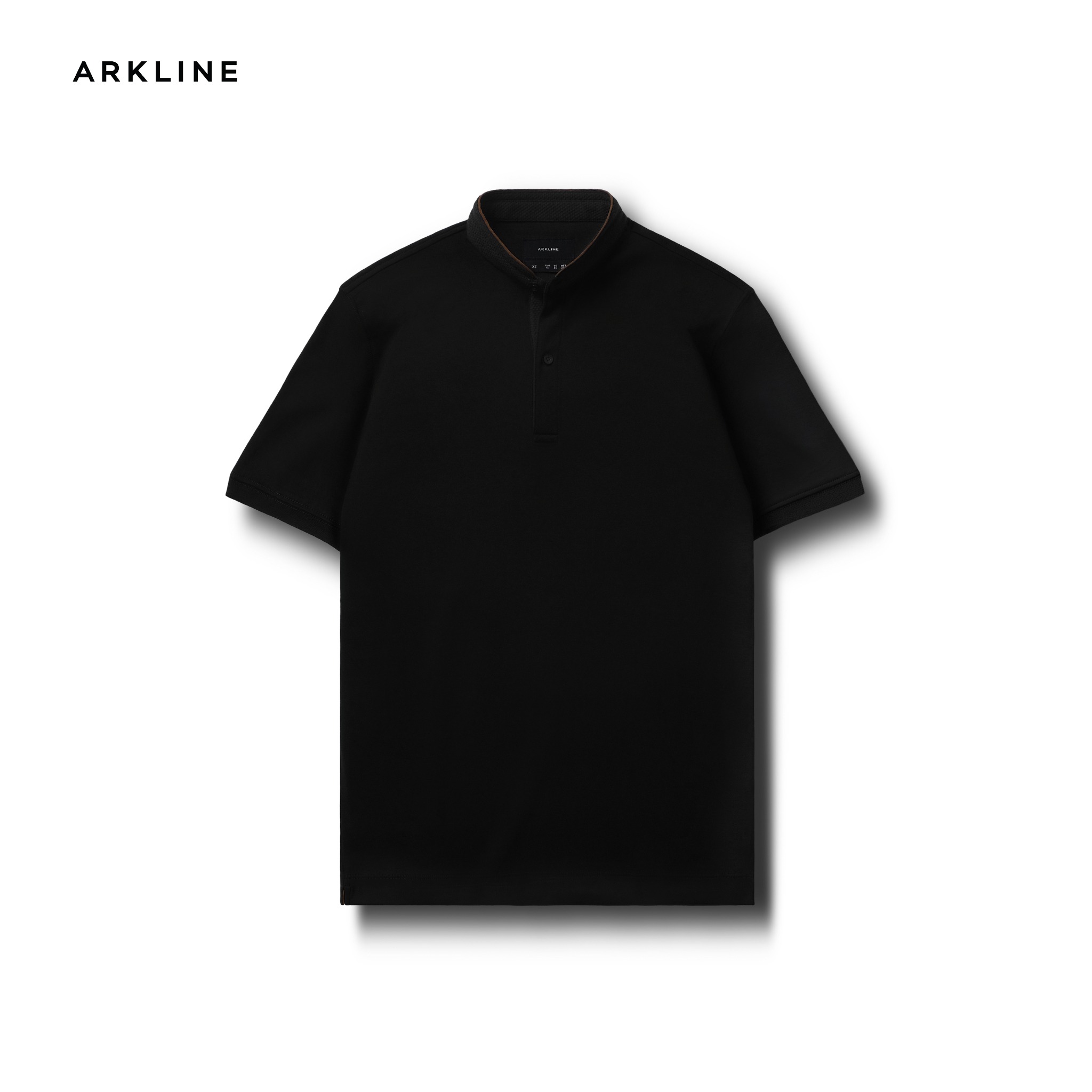 arkline - Arkline Tender Stand Collar Polo Shirt Obsidian Black