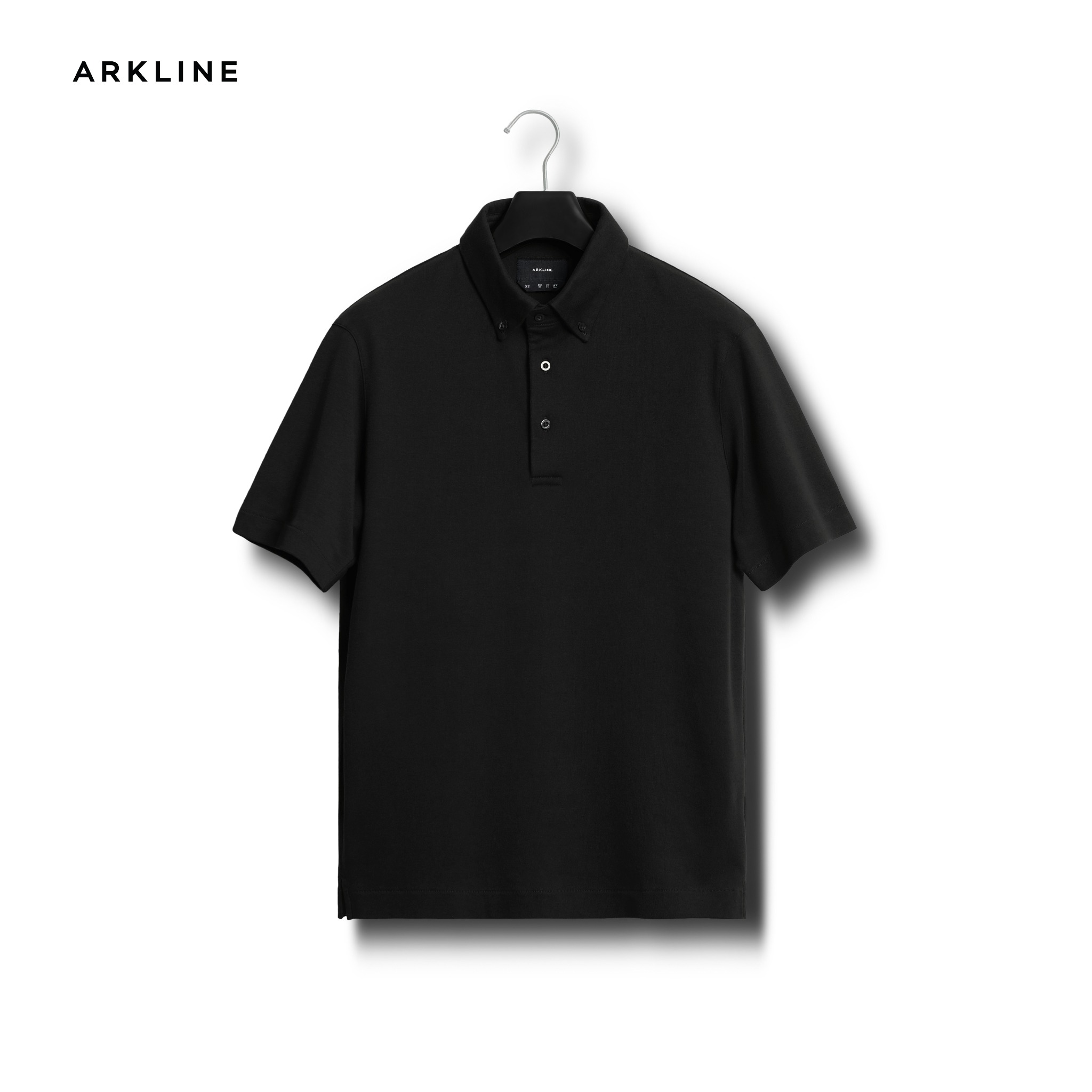 arkline - Arkline Humane Button Down Collar Polo Shirt Black
