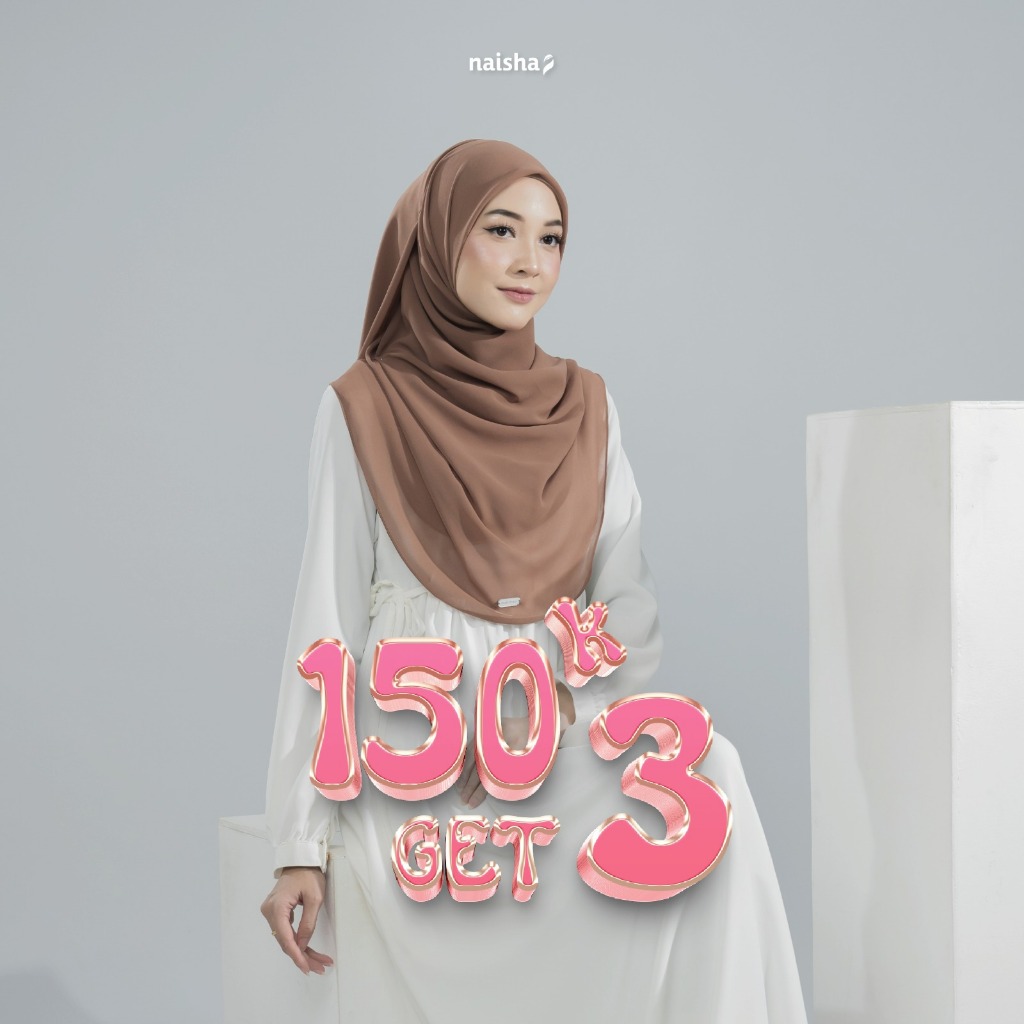 Naishahijrah - Naisha Official - Hijab Malay Alesha Jilbab Ceruty Segi Empat Curve Syari Khimar Oval