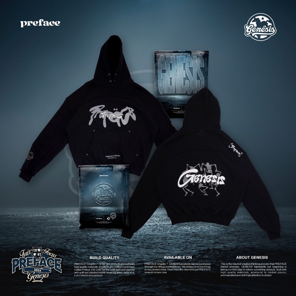 PREFACE WEARHOUSE - PREFACE Black Lined Boxy Hoodie